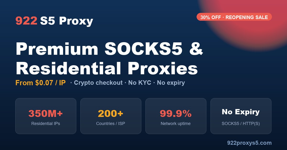 How to Set Up 922 S5 Proxy in 2026 (No Desktop Client Needed)